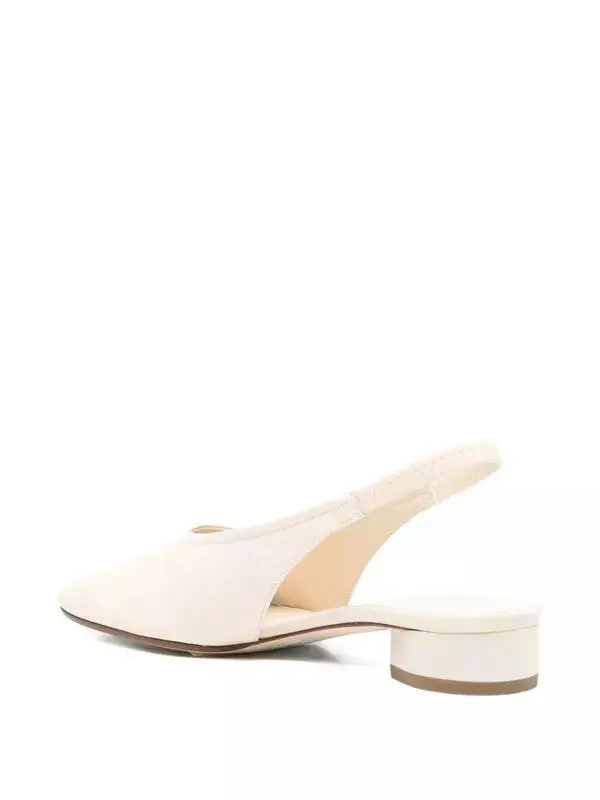 AeydĒ Creamy Leather Back Strap Pumps