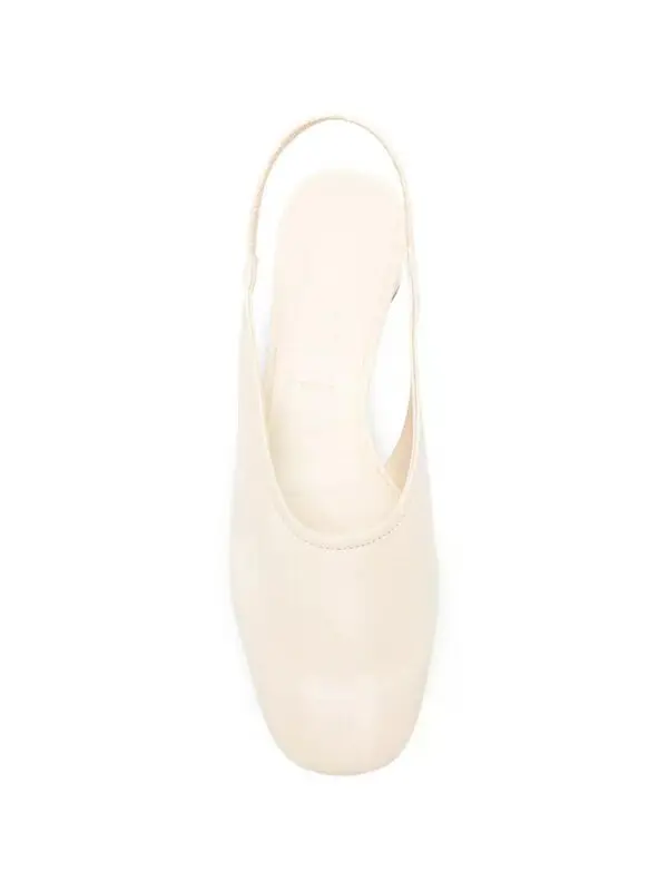 AeydĒ Creamy Leather Back Strap Pumps
