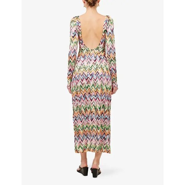 Missoni Chevron Open-back Knitted Maxi Dress