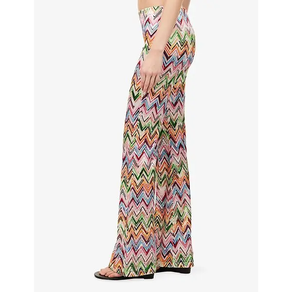 Missoni Chevron Flared Knitted Trousers