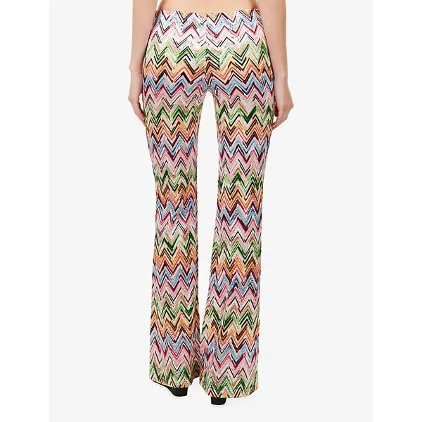 Missoni Chevron Flared Knitted Trousers