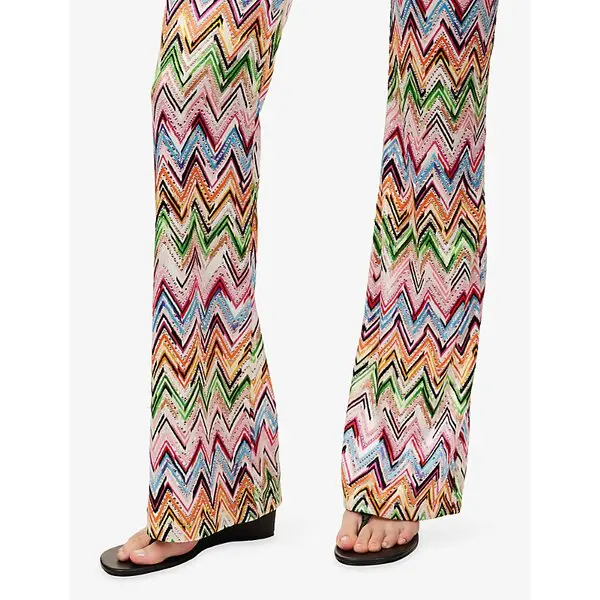 Missoni Chevron Flared Knitted Trousers
