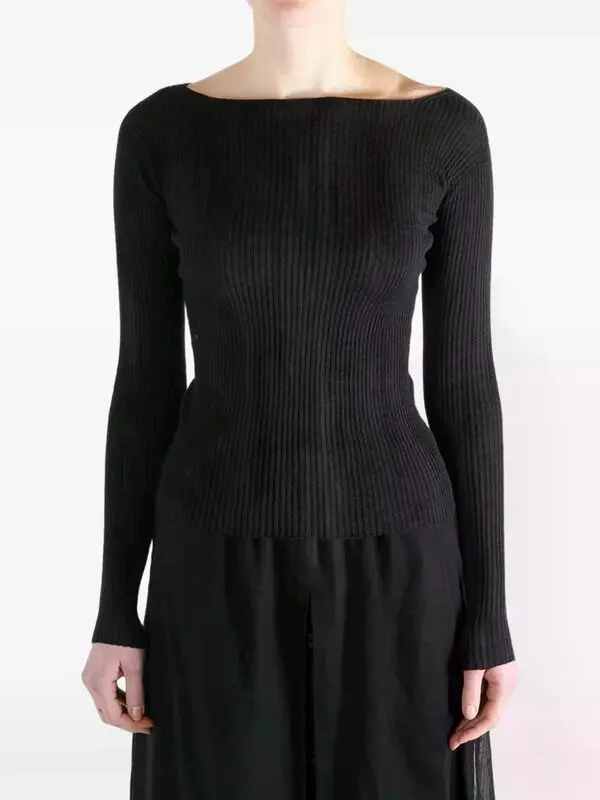 BASERANGE Ribbed Buttoned Sweater