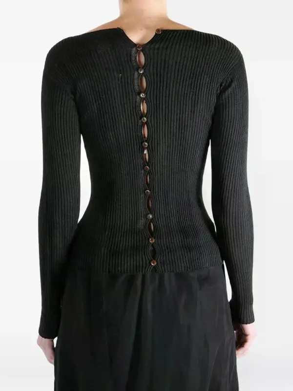 BASERANGE Ribbed Buttoned Sweater