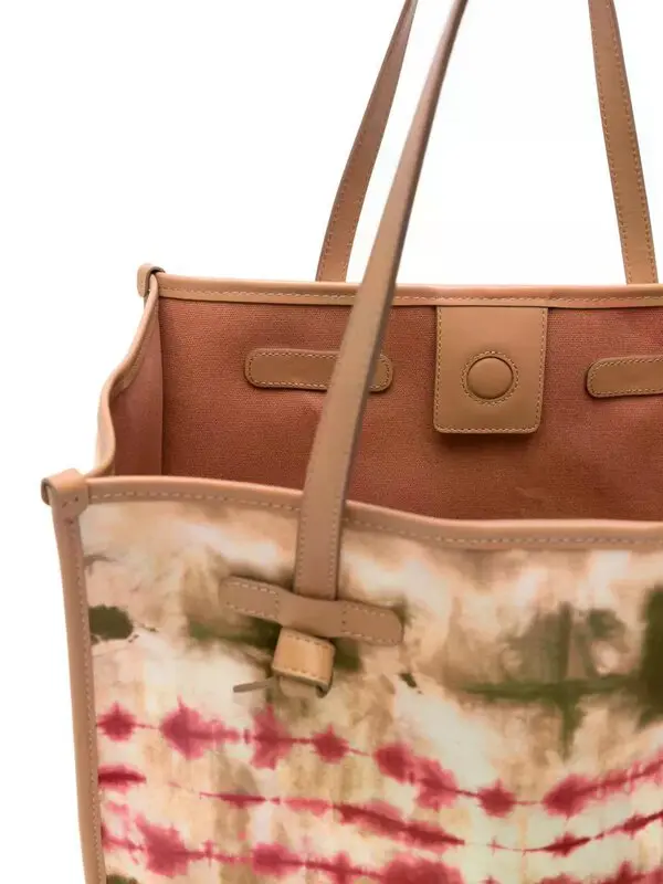 GIANNI CHIARINI Tie-dye Tie Detailed Shoulder Bag - Neutrals