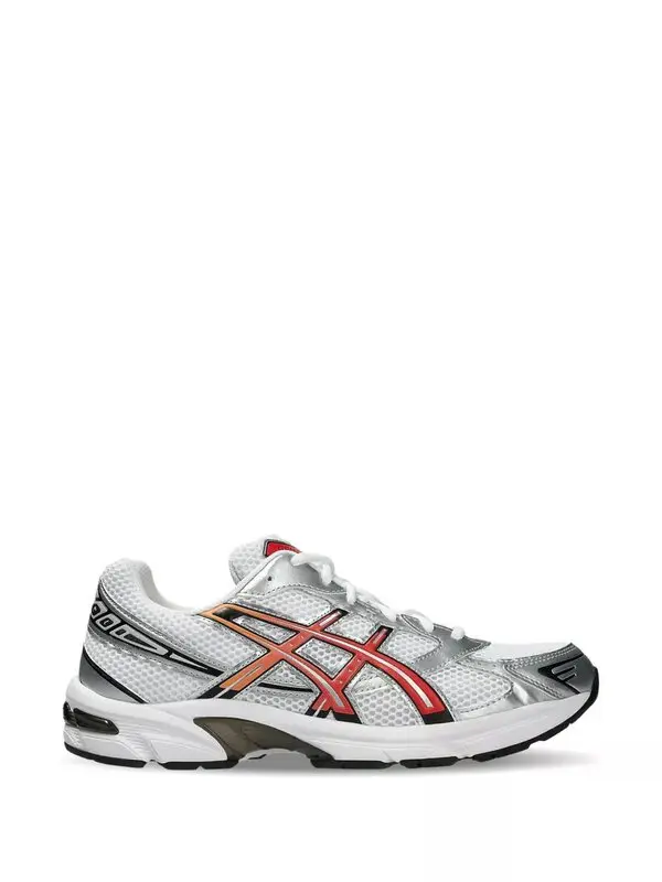 Asics Gel-1130 Paneled Sneakers With Red And Silver-tone Accents - White