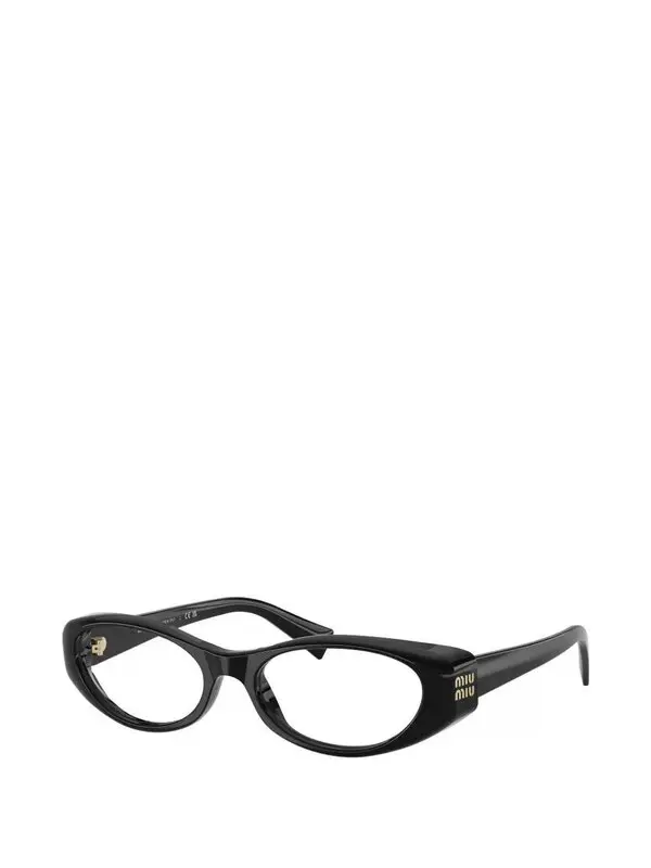 Miu Miu Geometric Frame Glasses - Black