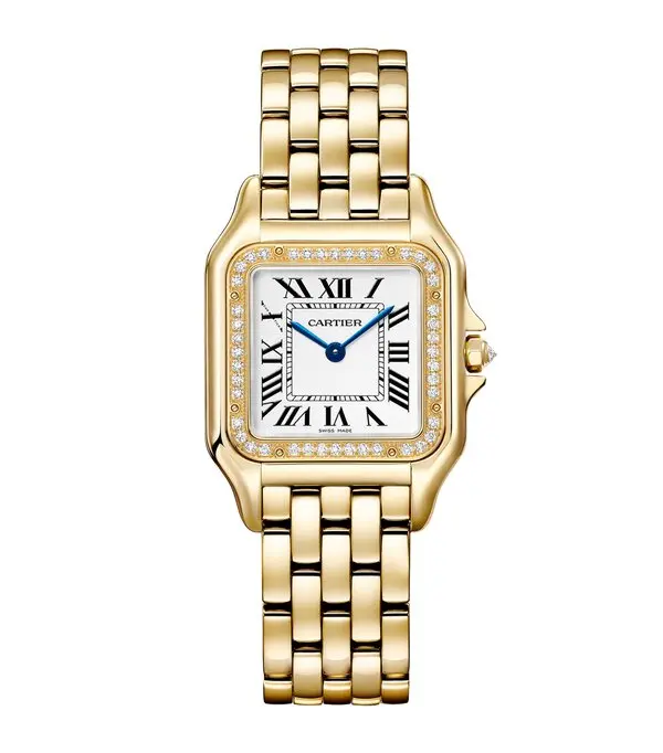 Cartier Panthère De Watch In Yellow Gold And Diamonds - Silver