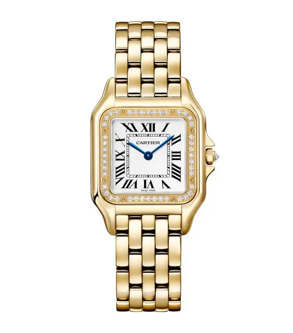 Cartier Panthère De Watch In Yellow Gold And Diamonds - Silver