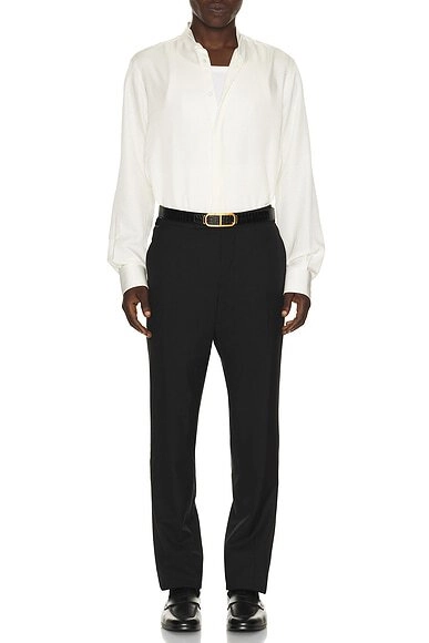 TOM FORD Perforated Dot Silk Twill Slim Fit Evening Shirt