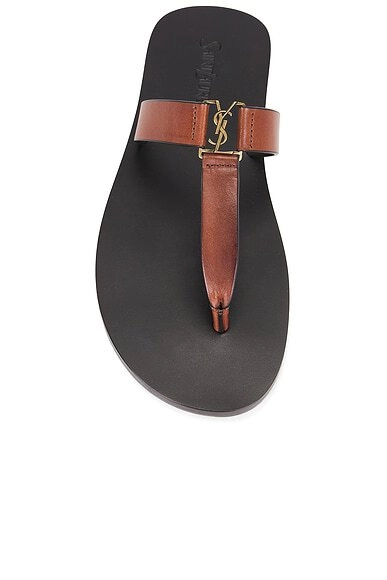 Saint Laurent Babylone Entredoigt Slide Sandals - Bruciato