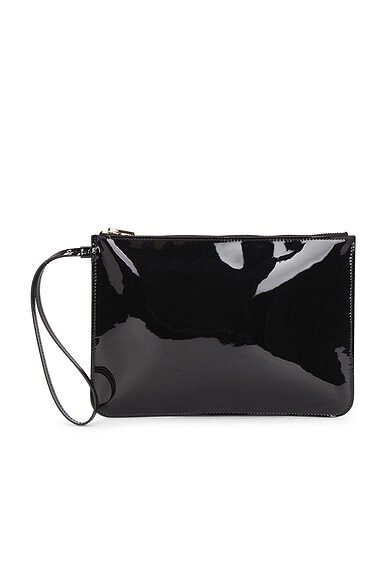 TOM FORD Patent Leather Zipped Wristlet Pouch - Black
