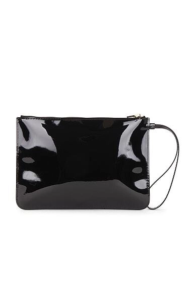 TOM FORD Patent Leather Zipped Wristlet Pouch - Black