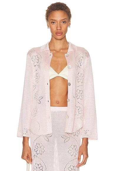 Calle Del Mar Vine Floral Long Sleeve Shirt - Primrose