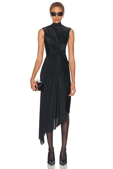 Balenciaga Mockneck Midi Dress - Black
