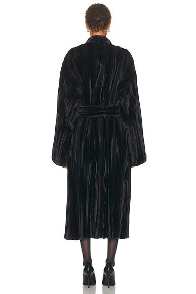 Balenciaga Faux Fur Bathrobe Coat