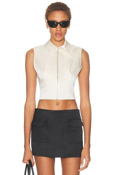ALFIE Christy Zip Up Top - Sand