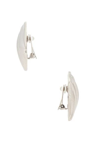 Chloé Tone Brass Textured Clip-on Stud Earrings - Silver