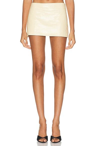 MIMCHIK Mulholland Leather Mini Skirt