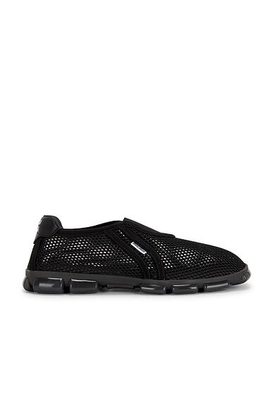 Miu Miu Rete Tech Slip-on Sneakers - Nero