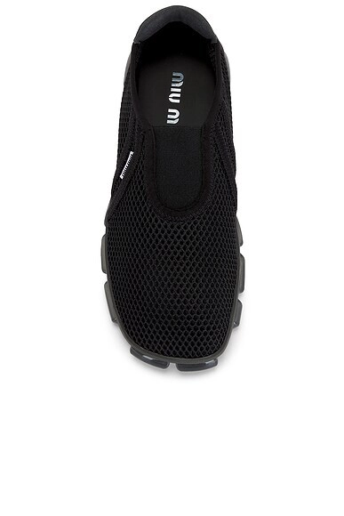 Miu Miu Rete Tech Slip-on Sneakers - Nero