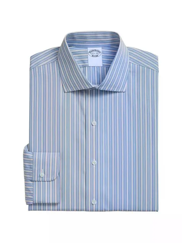 Brooks Brothers Striped Cotton Shirt - Blue
