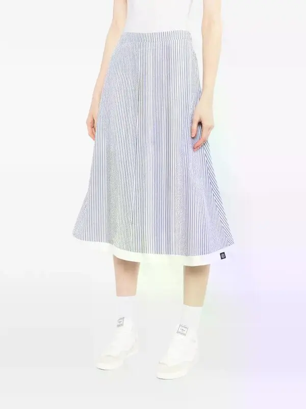 AGNES B. Striped Midi Skirt