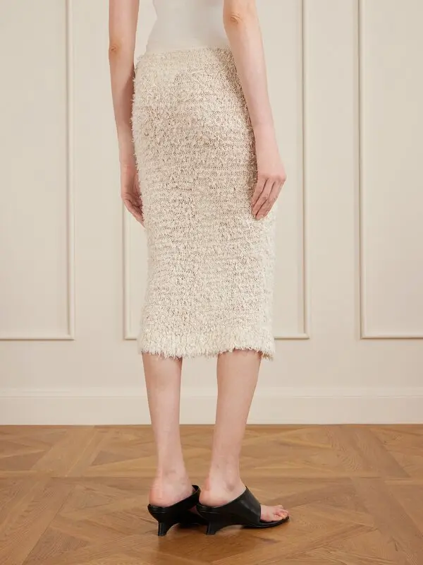 Khaite Adela Bouclé Midi Skirt