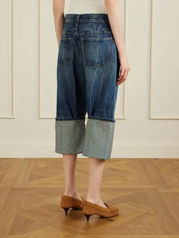 Khaite Boyle Cropped Low-rise Straight-leg Jeans - Blue