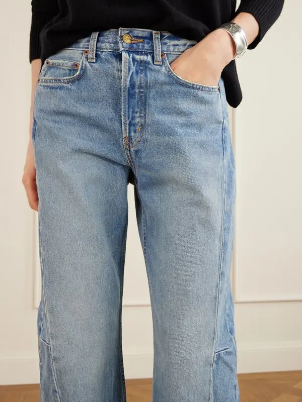 B Sides Slim Lasso High-rise Wide-leg Jeans - Blue