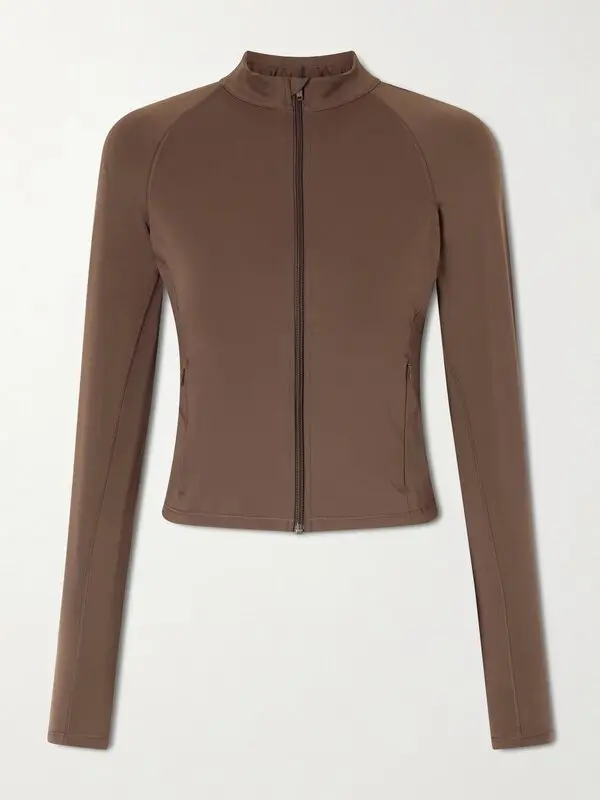 SKIMS Nike X Matte Mock-neck Full-zip Jacket - Brown