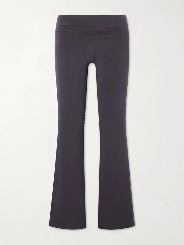 SKIMS Stretch-cotton Jersey Foldover Waist Flared Pants