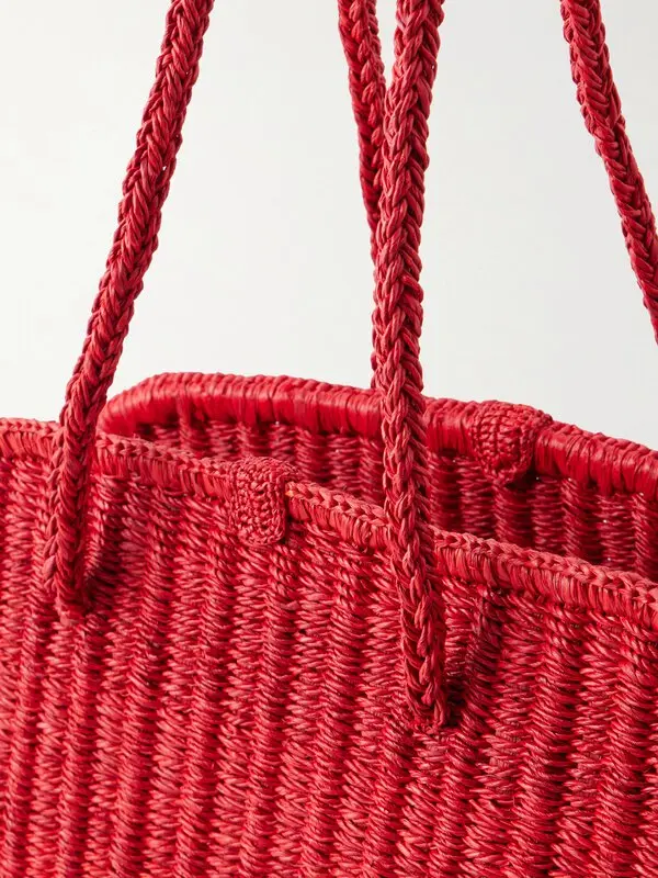 Jacquemus The Turismo Raffia Shoulder Bag - Red