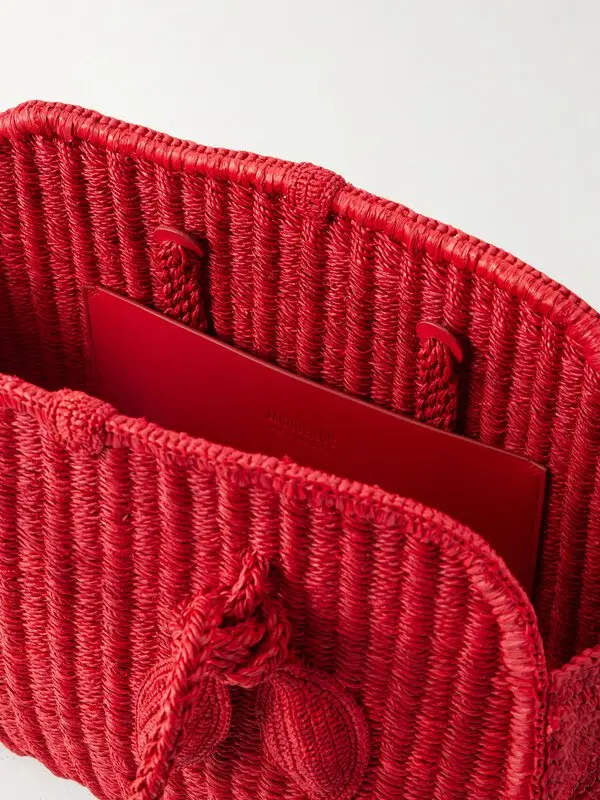 Jacquemus The Turismo Raffia Shoulder Bag - Red