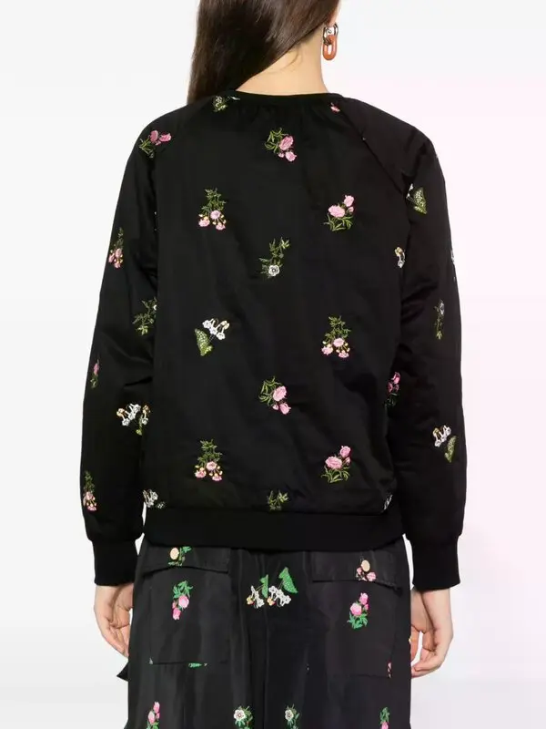 Cynthia Rowley Embroidered Floral Sweatshirt - Black