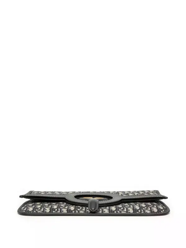 Dior Oblique Canvas Fold Over Clutch Bag