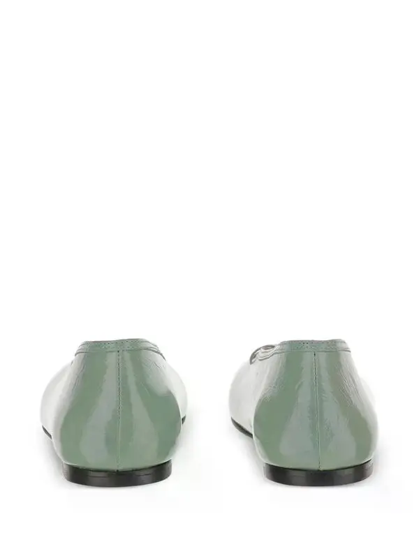 ALOHAS Leather Flat Pumps - Green