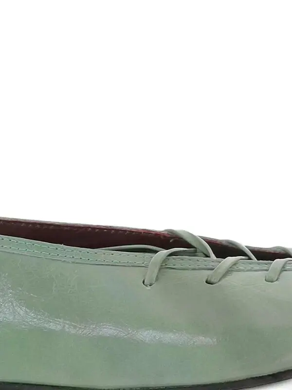 ALOHAS Leather Flat Pumps - Green