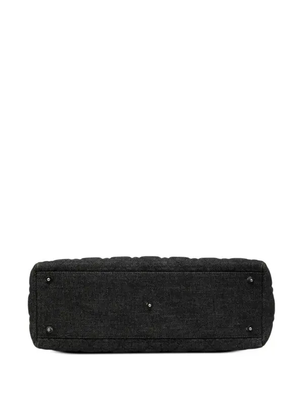 Dior 1999 Large Denim Cannage Lady Satchel