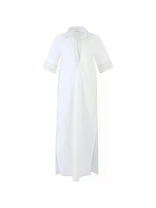 Rosie Assoulin Collared Embroidered Midi Dress - White