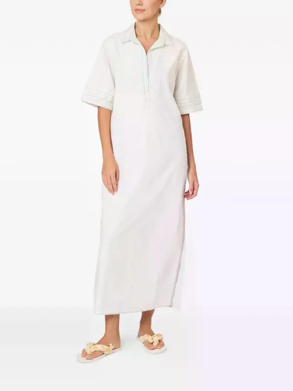 Rosie Assoulin Collared Embroidered Midi Dress