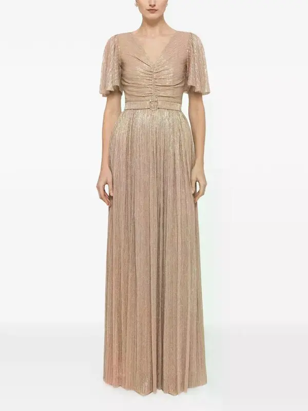 NISSA Sequin Appliqué Maxi Dress