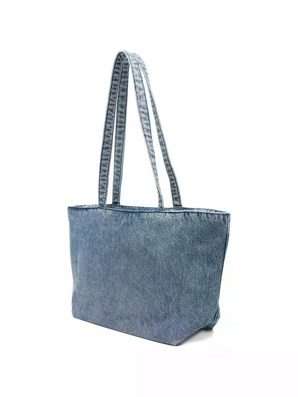 Alexander Wang Logo Embossed Denim Shoulder Bag