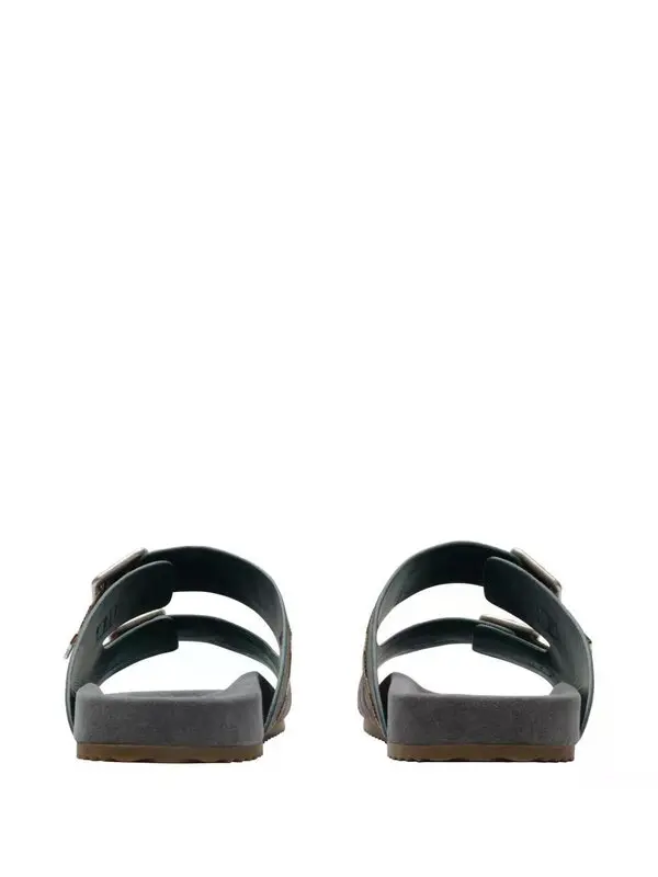 Burberry Embossed Check Suede Urchin Sandals - Blue