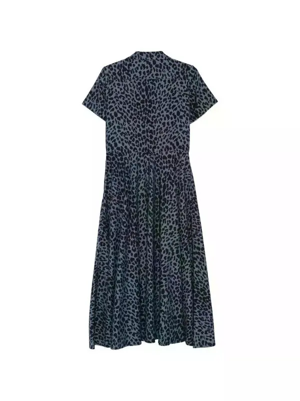 Aspesi Leopard Print Midi Dress - Blue