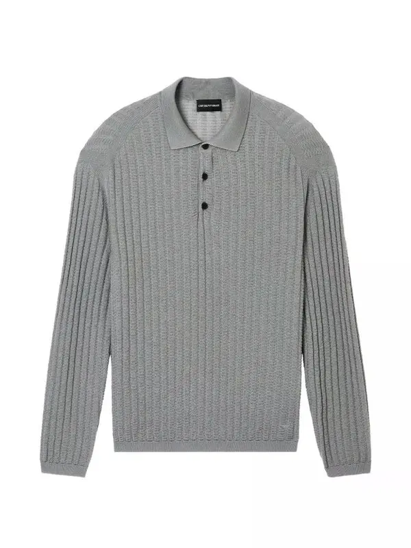 Emporio Armani Textured Knit Sweater - Grey