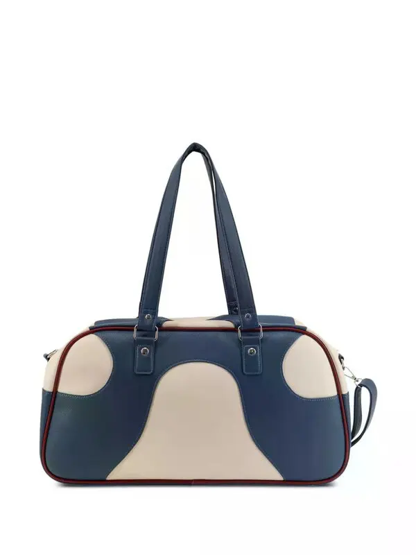 WALK IN PARIS Embroidered Logo Leather Shoulder Bag