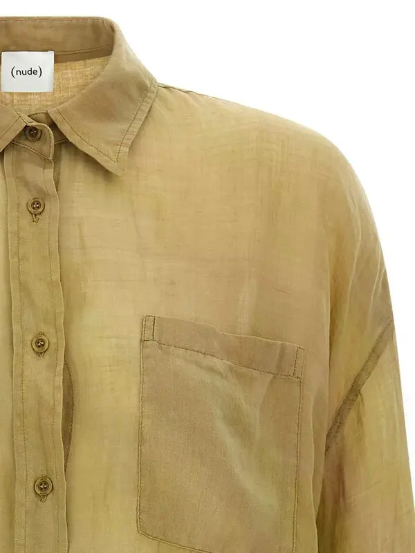 NUDE Long Sleeve Shirt With Drawstring Hem