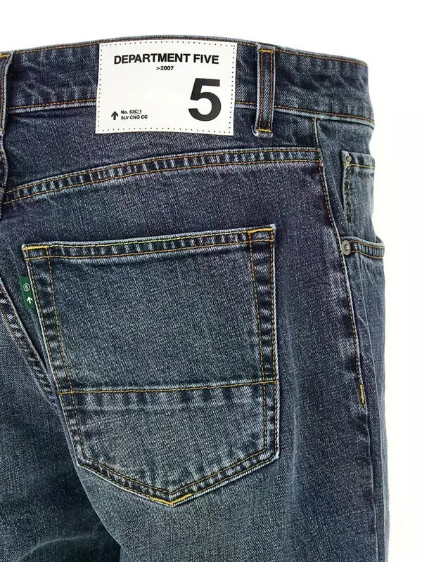 DEPARTMENT 5 Contrast Stitching Straight Leg Jeans