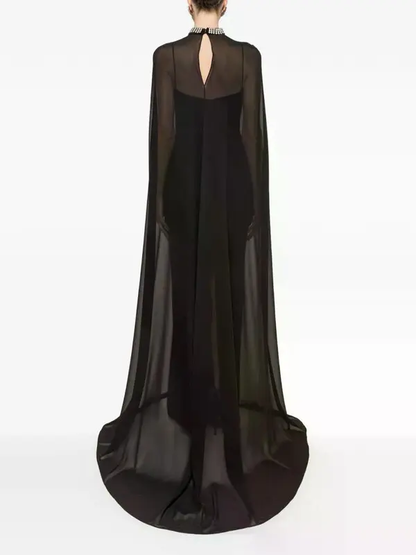 NISSA Detachable Cape Maxi Dress